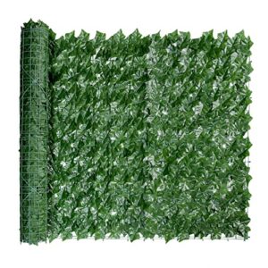 bybeton artificial ivy privacy fence screen - 40" x 120" uv-anti fake leaves vines - patio balcony privacy, garden, backyard greenery wall decor