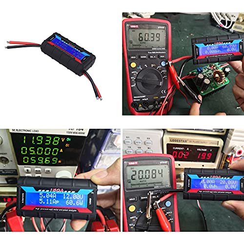 MGGi 150A RC Watt Meter Analyzer High Precision with Backlight Digital LCD Screen for voltage (V) current (A) Power (W) Charge(Ah) and Energy (Wh) Measurement (150A) -DC 0-60V Volt Amp Wattage Checker