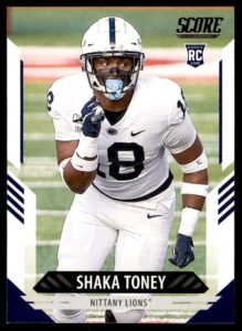 2021 score #396 shaka toney penn state nittany lions (rc - rookie card) nm-mt nfl football