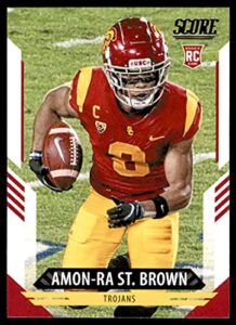 2021 score #330 amon-ra st. brown usc trojans (rc - rookie card) nm-mt nfl football