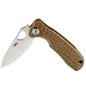 western active honey badger knife - flipper leaf pocket knife, edc knife, knife with 3.63" blade, fiberglass-reinforced nylon handle, & reversible pocket clip, 3.8oz - leaf blade large