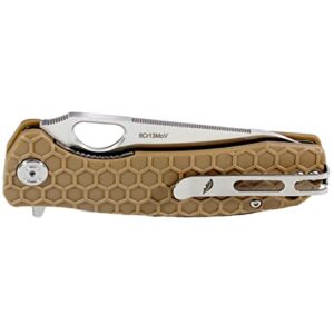 Honey Badger Leaf Pocket Knife for Men and Women - Folding Pocket Knife with Clip, Mini Folding Knife, Multitool Knife, Outdoor Camping Knife, Small Pocket Knife, Lightweight Pocket Knife - Medium Tan