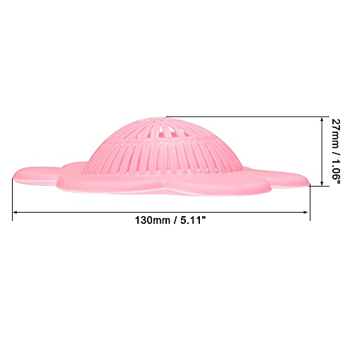 uxcell Kitchen Sink Strainer, Silicone Sink Disposal Stopper Flexible Drain Sieve Hair Catcher Pink 2pcs