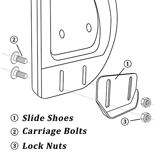 KOOTANS 1pair 784-5580 Snow Thrower Slide Plate Shoes Heavy Duty Metal Snow Blower Slide Skids Replace for MTD 784-5580-0637 Cub Cadet Yardman Troy Bilt Craftsman, for Stens 780-420 (Black)