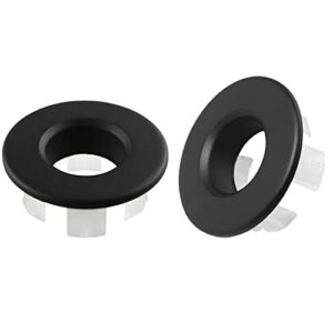 itrolle sink overflow cover 2pcs bathroom vanity sink basin trim circle overflow rings insert in round trim cap black