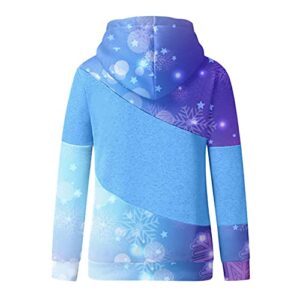 Hoodies for Women, Patchwork Hooded Sweatshirt Color Block Casual Fit Drawtsring Long Sleeve Pullover Tops Blouse