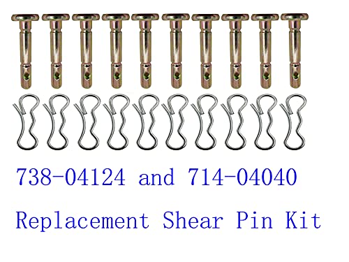 12 pcs 738-04124A and 714-04040 Shear Pins and Cotter Pins for Cub Cadet MTD Troy Bilt Snowblowers