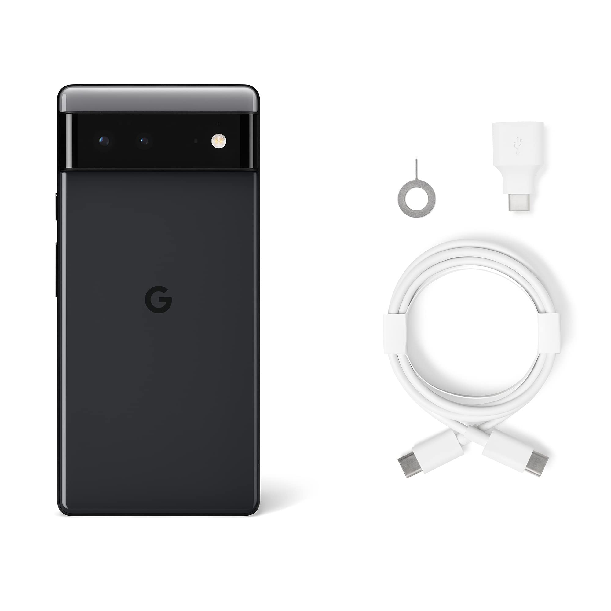 Google Pixel 6 5G 128GB 12GB RAM Factory Unlocked (GSM Only | No CDMA - not Compatible with Verizon/Sprint) International Version - Stormy Black