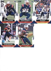 2021 score veterans new england patriots team set of 10 cards: cam newton(#36), damien harris(#37), sony michel(#38), jakobi meyers(#39), julian edelman(#40), tom brady(#41), devin mccourty(#42), stephon gilmore(#43), tom brady(#288), j.c. jackson(#289)