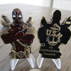 Oneworldtreasures Superhero Deadpool Dead Pool Marvel USN Chief CPO Challenge Coin