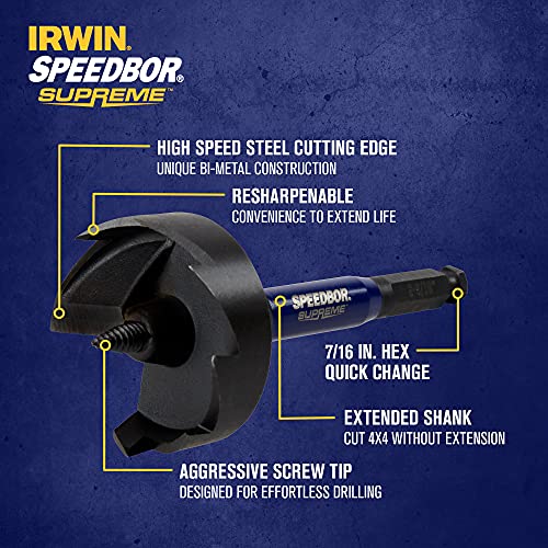 Irwin Tools IWAX2009 Self-Feed Bit 2-9/16In Speedbor Supreme