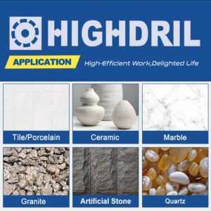 HIGHDRIL Diamond Drill bits kit with 5/8-11 for Porcelain Tile Ceramic Marble Brick Concrete Vacuum Brazed Hole Saw(20/25/35/50/75/100mm)