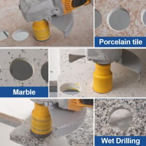 HIGHDRIL Diamond Drill bits kit with 5/8-11 for Porcelain Tile Ceramic Marble Brick Concrete Vacuum Brazed Hole Saw(20/25/35/50/75/100mm)