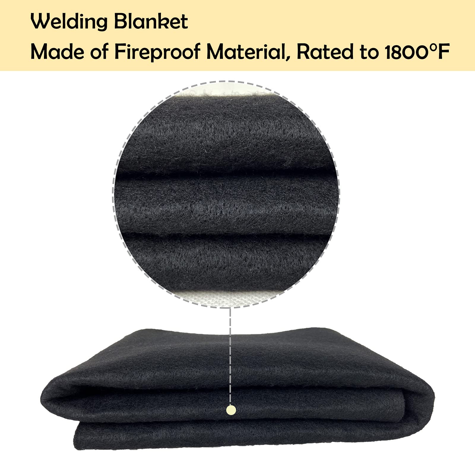 2 Pack Welding Blanket Fireproof Tarp Heat Resistant Material Up To 1800°F Flame Retardant Fabric Carbon Felt for Grill Stove Pit Soldering Welders Plumbers 12 by 27 Inches