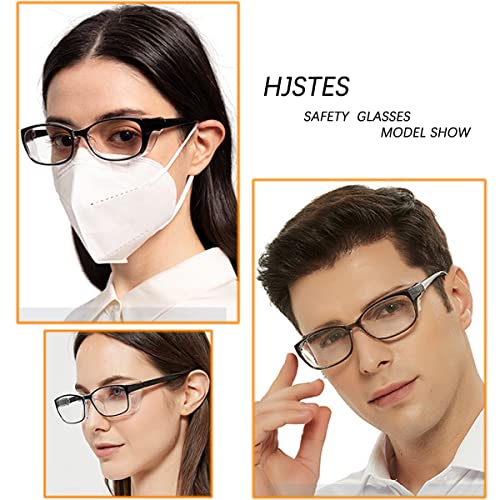 HJSTES Safety Glasses for Women Anti Fog Nurse Safety Goggles Clear Frame Blue Light Protective Glasses(Black)