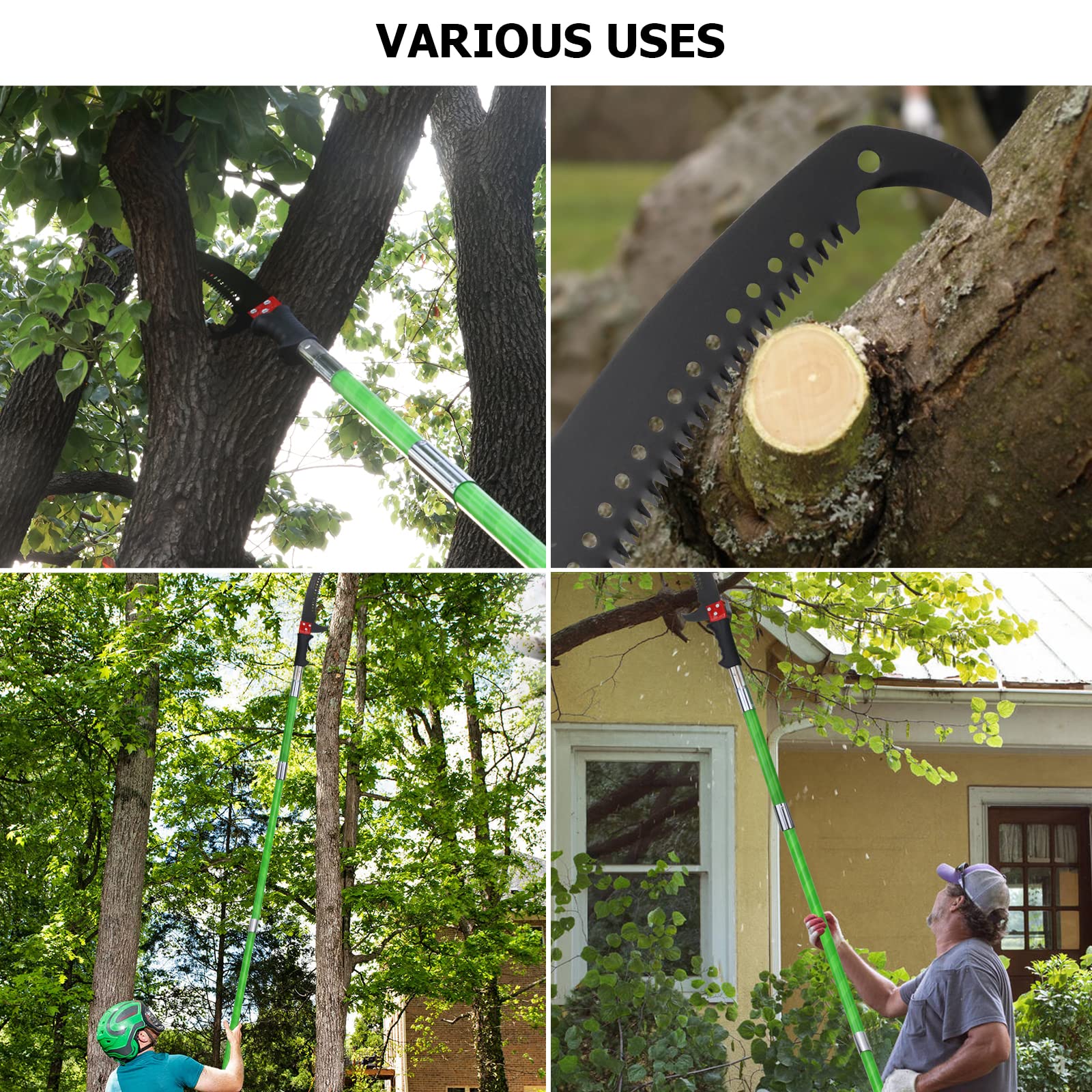 26 Feet Tree Pole Pruner Manual Branches Trimmer Tree Branch Garden Tools Loppers Hand Pole Saws Extendable Height