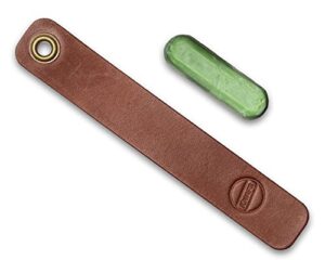 knafs - leather strop for honing pocket knives - includes stropping compound