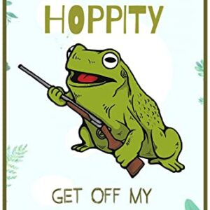 Bestylez Funny Metal Sign Door Sign Frog Decor For Bedroom, Bar, Garage, Yard - Hippity Hoppity Get Off My Property Frog Gift 12 x 8 Inch (005)