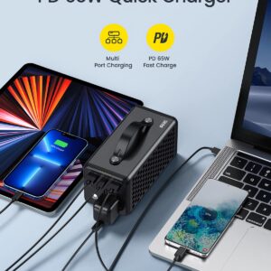 AOHI Portable Power Station, Power Bank with AC Outlet 150W Magcube 96.48Wh/26800mAh Backup Power Supply, Lithium Battery Power Bank with PD 65W Quick Charge LED Light Outdoor Camping Emergency