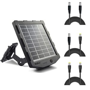 winghome solar panel for trail camera, solar charger kit for game camera trail cam deer feeder with 16 fts extensive cable dc 12/6v 2000 mah waterproof ip66 compatible with wildlife camera (black)