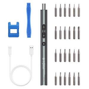 ORIA Electric Screwdriver, 28 in 1 Electric Screwdriver with 24 Precision Bits, (Newest) Rechargeable Mini Electric Screwdriver, Type-C Charging, LED Lights for Smartphones, PC