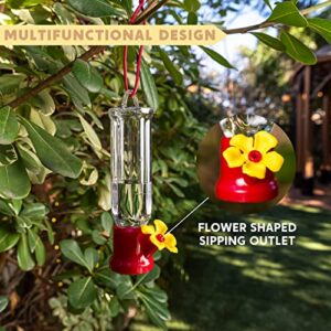 JOIEDOMI Set of 6 Mini Hummingbird Feeders with Hanging Wires, Transparent Outdoor Humming Bird Feeder Set with 3 Cleaning Brush for Patio, Outside, Lawn, Backyard, Garden, Easy to Clean