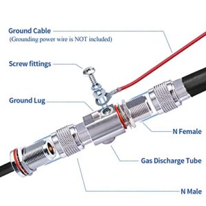 Bingfu N Type Lightning Arrestor 0-6GHz N Male to N Female Low Loss Coaxial Surge Protector