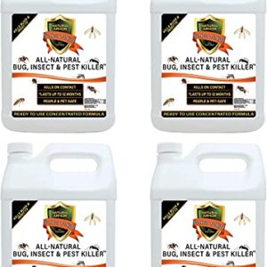 Natural Armor Natural Bug, Insect & Pest Killer & Control Including Fleas, Ticks, Ants, Spiders, Bed Bugs, Dust Mites, Roaches and More for Indoor and Outdoor Use, 128 oz Gallon Refill Case of 4