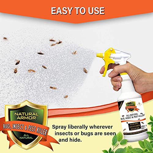 Natural Armor Natural Bug, Insect & Pest Killer & Control Including Fleas, Ticks, Ants, Spiders, Bed Bugs, Dust Mites, Roaches and More for Indoor and Outdoor Use, 128 oz Gallon Refill Case of 4