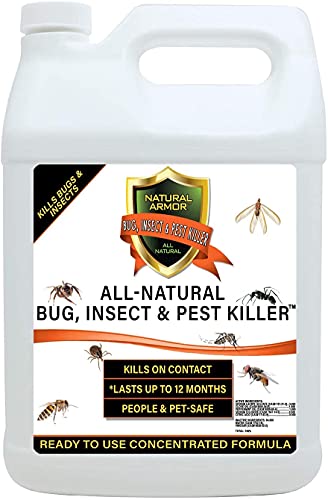 Natural Armor Natural Bug, Insect & Pest Killer & Control Including Fleas, Ticks, Ants, Spiders, Bed Bugs, Dust Mites, Roaches and More for Indoor and Outdoor Use, 128 oz Gallon Refill Case of 4