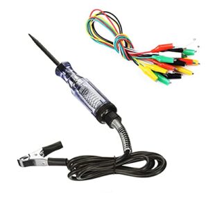 tunan 6v-12v-24v dc car circuit tester light, professional auto voltage continuity test, automotive electrical volt test light black