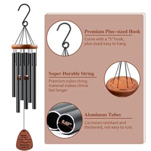 Giergt Sympathy Wind Chimes, Memorial Wind Chimes for Loss of a Loved One Prime, Bereavement Gifts in Memory of Loss of Grandma, Memorial Gifts for Loss of Mother, 32" (Black)