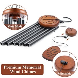 Giergt Sympathy Wind Chimes, Memorial Wind Chimes for Loss of a Loved One Prime, Bereavement Gifts in Memory of Loss of Grandma, Memorial Gifts for Loss of Mother, 32" (Black)