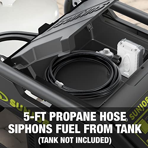 Sun Joe SJG4100LP Portable Propane Generator | Push-Button Electric + Recoil Start | Power Cooling System | 4100 Starting Watt | 3300 Running Watt | W/ 24V 2.0-Ah Battery and Charger