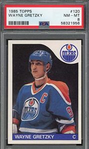 wayne gretzky 1985 topps hockey card #120 graded psa 8