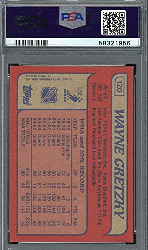 Wayne Gretzky 1985 Topps Hockey Card #120 Graded PSA 8