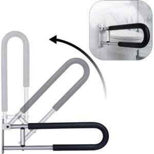 Tuntrol 23.6 inch Foldable Handrail Grab Bars, Wall Mounted Toilet Safety Support for Handicap Elderly Seniors Disabled, Shower Bathroom Accessories…