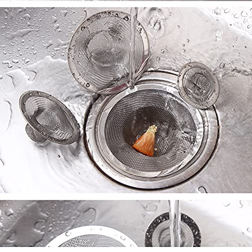 UUYYEO 20 Pcs Small Mesh Sink Strainer Stainless Steel Mesh Round Filter Garbage Disposal Basket Filter Drain Hair Catcher