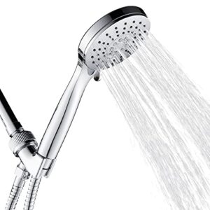 hbgewo handheld shower head set high pressure shower head high flow hand held showerhead set with 59 inch 304 stainless steel hose and multi angle adjustable shower bracket