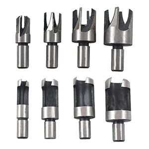 eyech 8pcs wood plug cutter drill bits taper claw type wood plug cutter set woodworking hole saw cutting tool 5/8" 1/2" 3/8" 1/4"