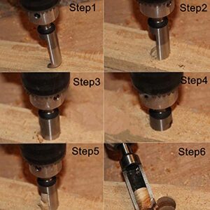 Eyech 8pcs Wood Plug Cutter Drill Bits Taper Claw Type Wood Plug Cutter Set Woodworking Hole Saw Cutting Tool 5/8" 1/2" 3/8" 1/4"