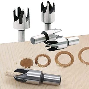 Eyech 8pcs Wood Plug Cutter Drill Bits Taper Claw Type Wood Plug Cutter Set Woodworking Hole Saw Cutting Tool 5/8" 1/2" 3/8" 1/4"