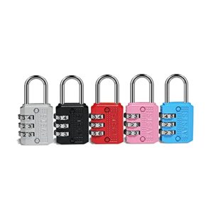 SISAV 3 Digit Combination Lock,Gym Padlock,Outdoor Padlock,Suitable for School Lockers,Tool Boxes,Travel Backpack,Hasp(Pink 1pack)