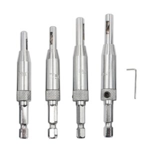 4pcs hss door window cabinet self centering hinge drill bits set center hinge drill bit mill tool for opening hole-5/64 inch 7/64 inch 9/64 inch 11/64 inch