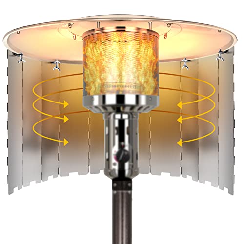 Funtravo Patio Heater Reflector Shield, Heat Focusing Reflector for Round Natural Gas and Propane Patio Heaters,for Extra Heat Reflecting Power, propane heaters outdoor, 33.86"x12.16"