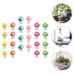 Happyyami 100pcs Small Mushroom Ornament Doll House Resin Fairy