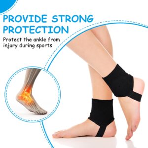 2 Pairs Black Ankle Protector Soccer Ankle Guard Pads Elastic Football Ankle Protection Ankle Soccer Support Guards Soccer Ankle Support Pads for Running Basketball Ankle Soccer Football Supplies