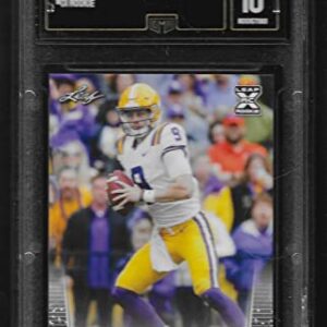 2020 JOE BURROW LEAF DRAFT ROOKIE CARD GRADED GMA GEM MINT 10#1 PICK STAR SUPER BOWL BOUND QUARTERBACK