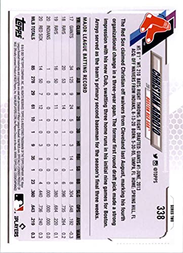 2021 Topps #338 Christian Arroyo Boston Red Sox MLB Baseball Card NM-MT