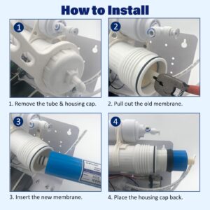 MOPUEHEL 75 GPD RO Membrane Filter Replacement, Reverse Osmosis Membranes, Compatible for iSpring RCC7 / RCC7AK / RCC7P / RCC7P-AK / RCC7D / RCC7U, APEC ROES-UV75-SS/ROES-UV75 / ROES-PH75 (1 Pack)